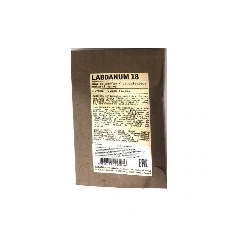 Парфюмерная вода Le Labo Labdanum 18 миниатюра 0.75 мл / Пробник духов Ле Лабо Лабданум 18