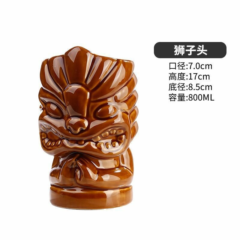 Винтажный стиль, новый гавайский Хэллоуин, специальная керамическая чашка Тики с призрачным лицом, зомби, череп, коктейльная чашка