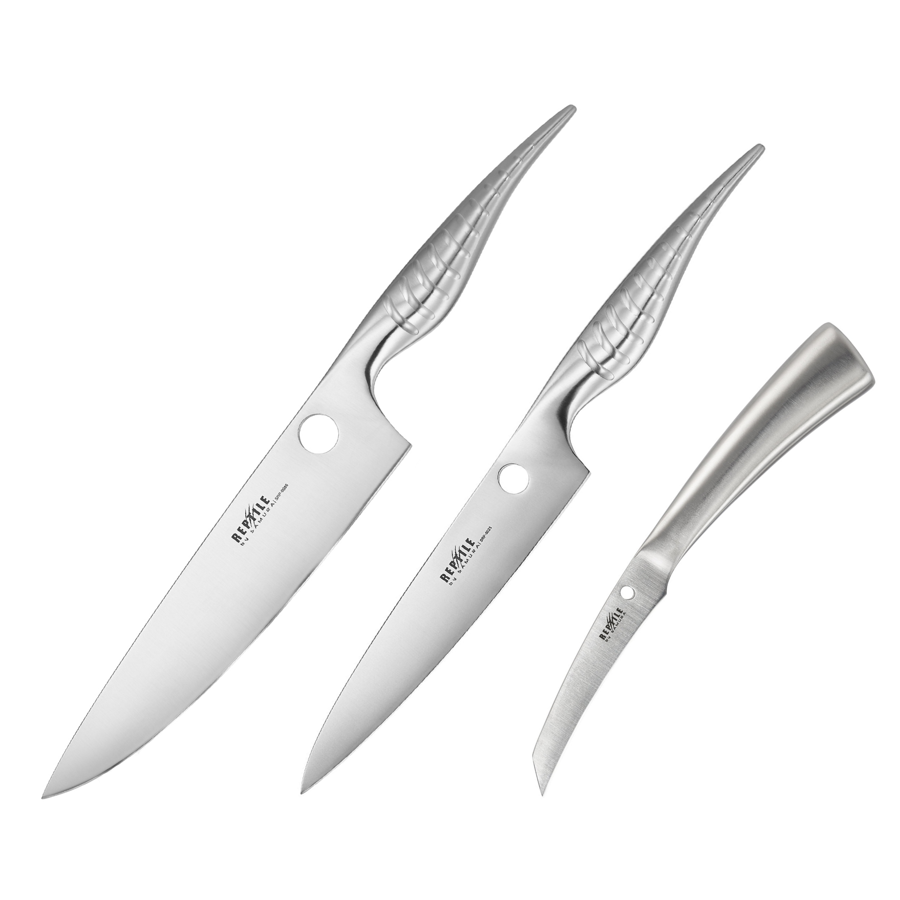 Набор кухонных ножей Samura Reptile поварская тройка- универсальный, овощной, шеф SRP-0220