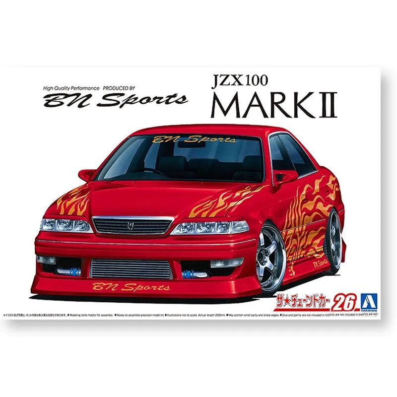Сборная модель Машинка Aoshima-20133 1/24 Toyota JZX100 MARK II Bnsports modified car model kit