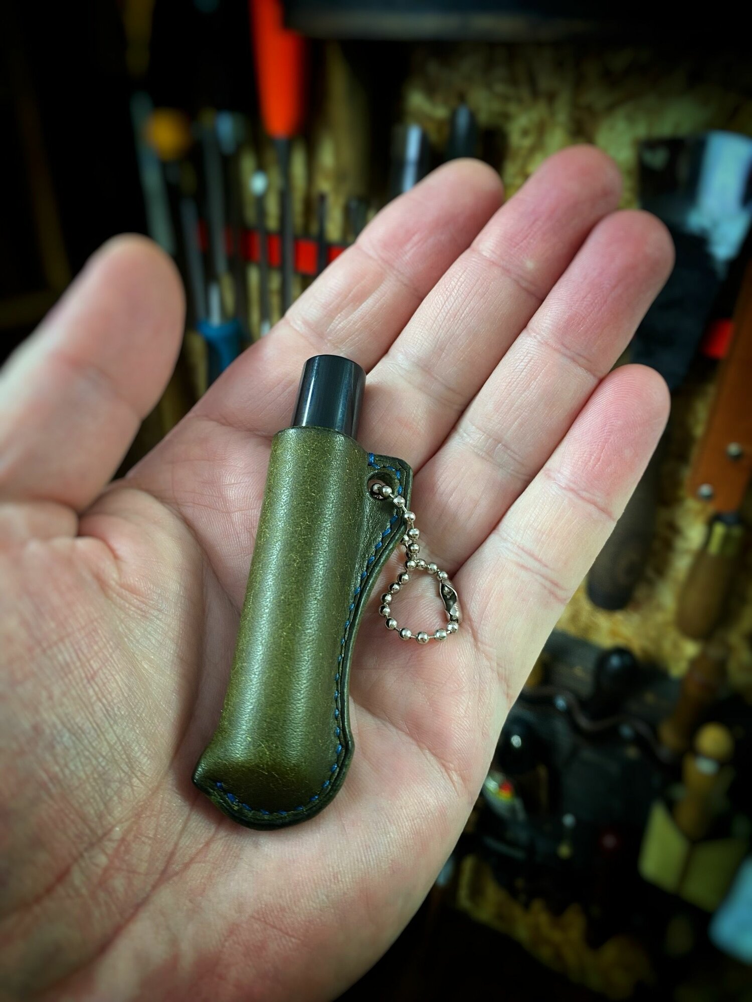 Кожаный футляр ручной работы для пробника духов + пустой флакон 5 мл.