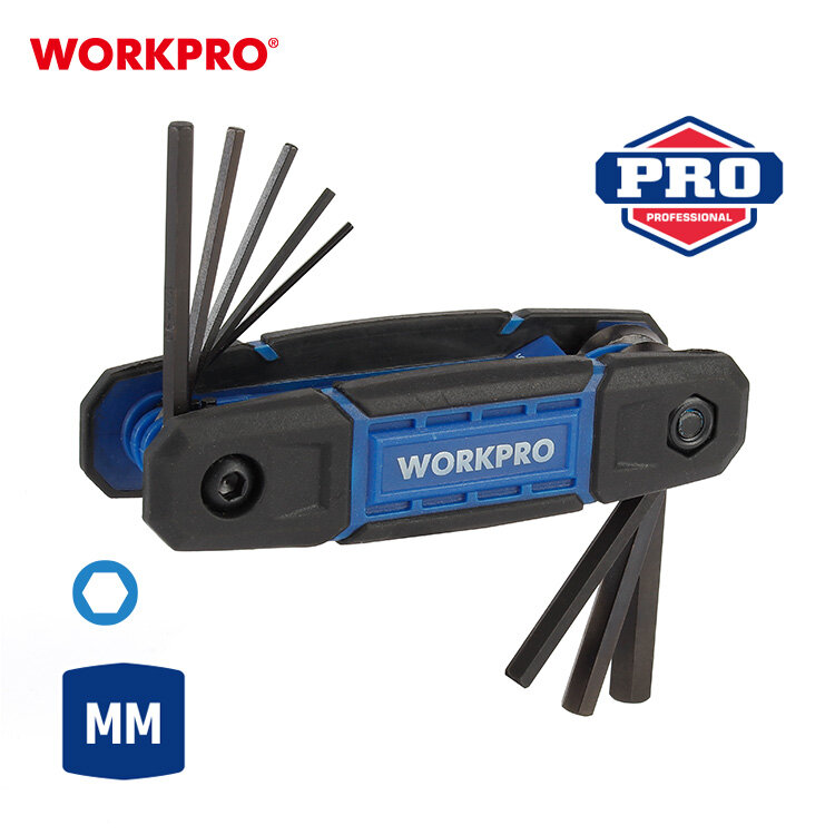 Набор ключей шестигранных складных 8шт (метрических)синий WORKPRO