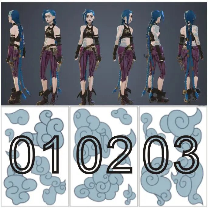 LOL Arcane Jinx тату-наклейки для тела