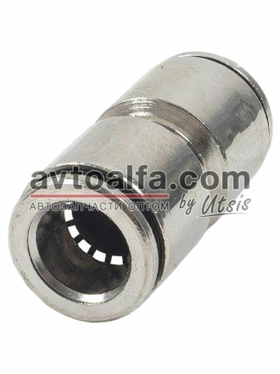 Фитинг соединитель 12мм (MPU012) КАМАЗ, МАЗ, МТ3, ЗИЛ, MAN металлический прямой (БелАвтоКомплект, Китай)