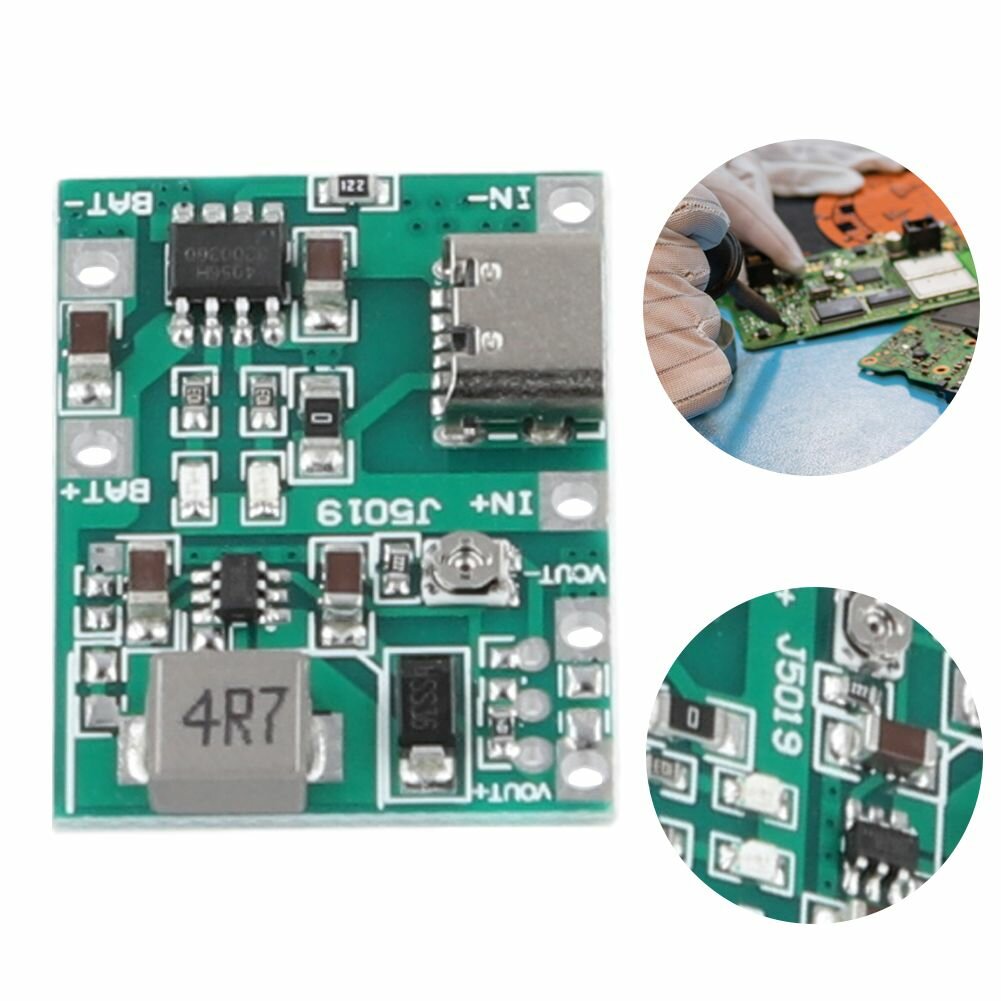 Повышающий модуль DC-DC Type-C TP4056 Зарядное устройство Разрядная плата питания DIY Комплект деталей