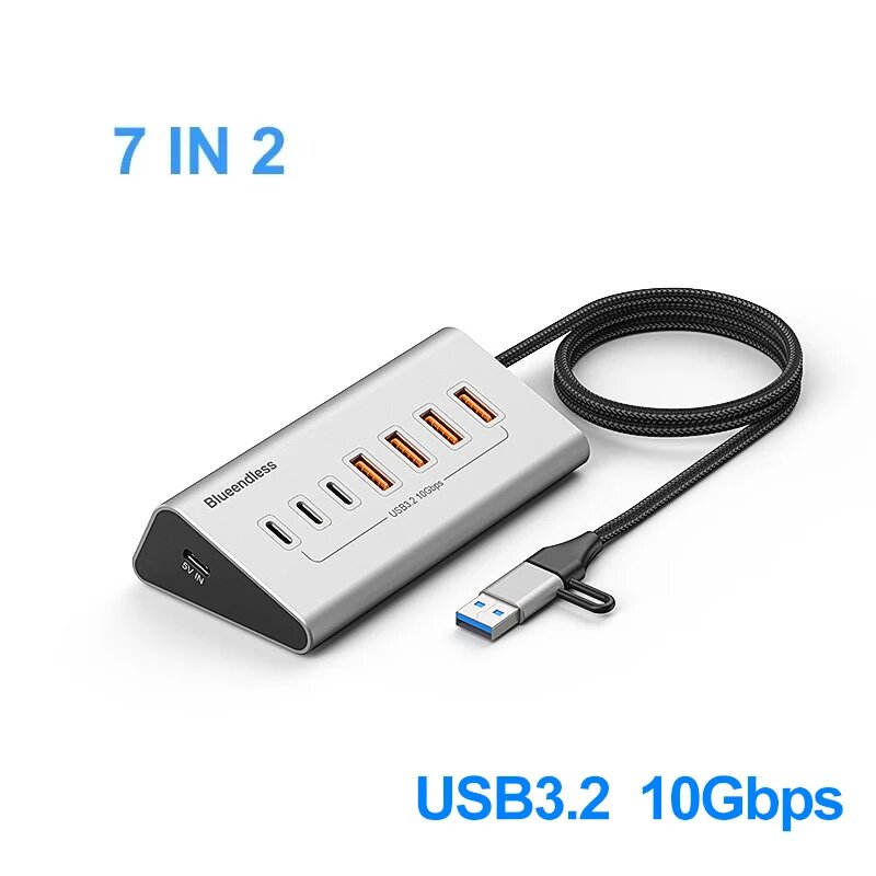 USB 3.2 10Gbps хаб 7 портов