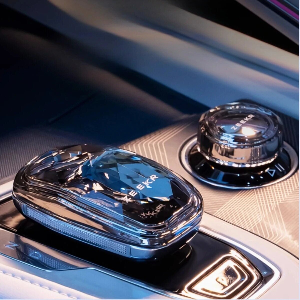 Для Zeekr 001 2021-2023 кристаллическая автомобильная ручка центрального управления, ручка переключения передач, кристалл, чернение салона, аксессуары для ремонта автомобиля With Logo 2pcs