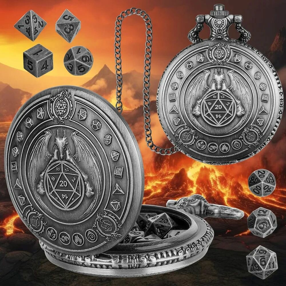 Игральные кости DND с чехлом, набор многогранников Dungeons and Dragons для настольных игр I D&D Dice MTG Explorer Дайсы для