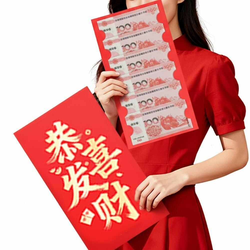 Новый год, большой декоративный красный конверт