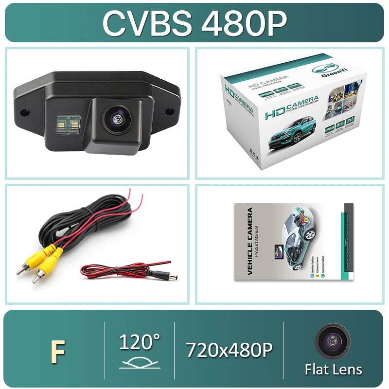 Камера заднего вида CVBS 720x480P 120° Flat Lens