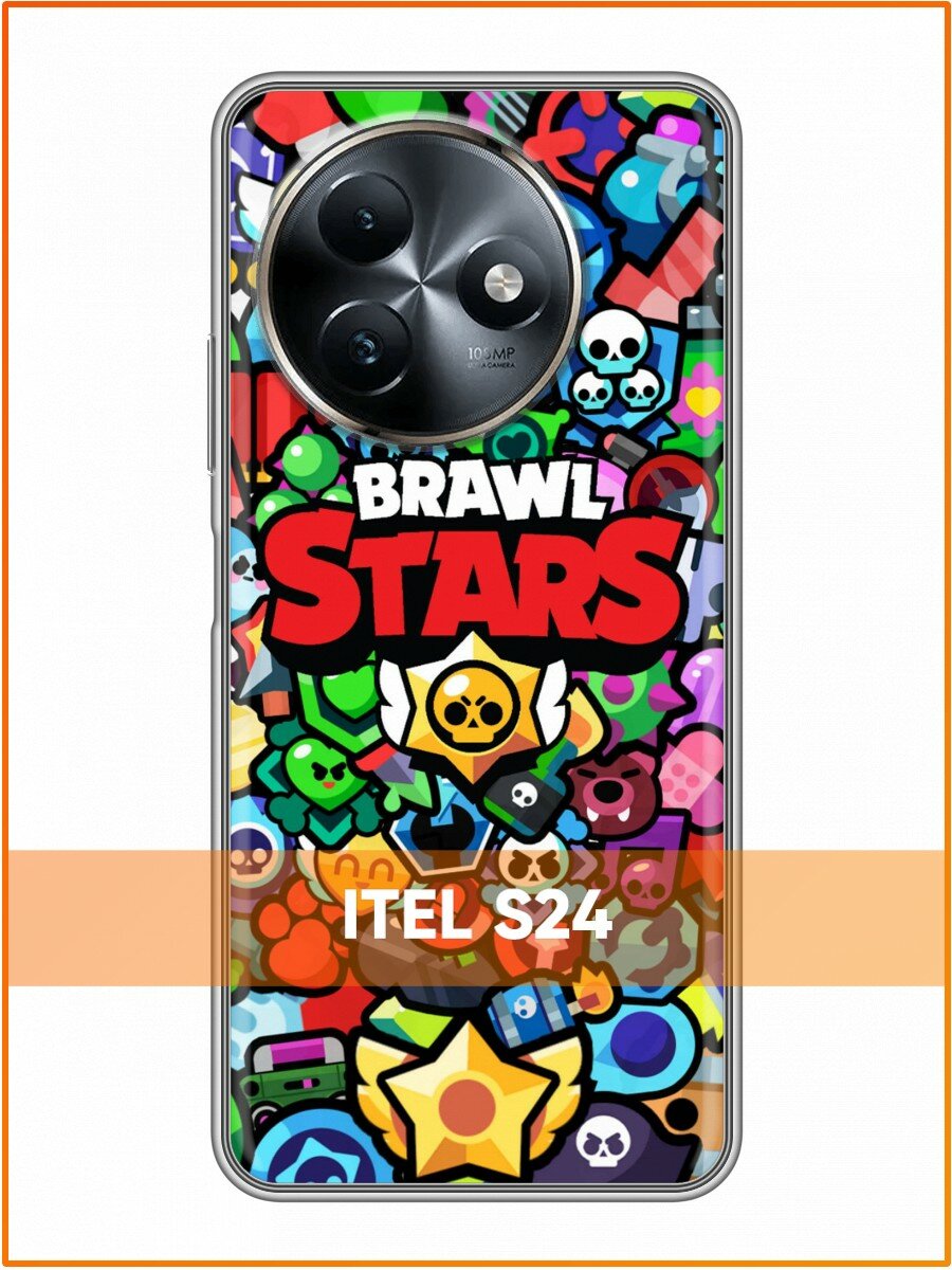 Чехол для Itel S24 с принтом для мальчиков Brawl Stars (Ител С24)