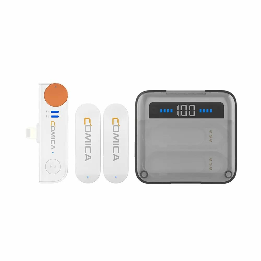 Беспроводной петличный микрофон CoMica Vimo S UC белый USB-C для iPhone 15/16/17/Android