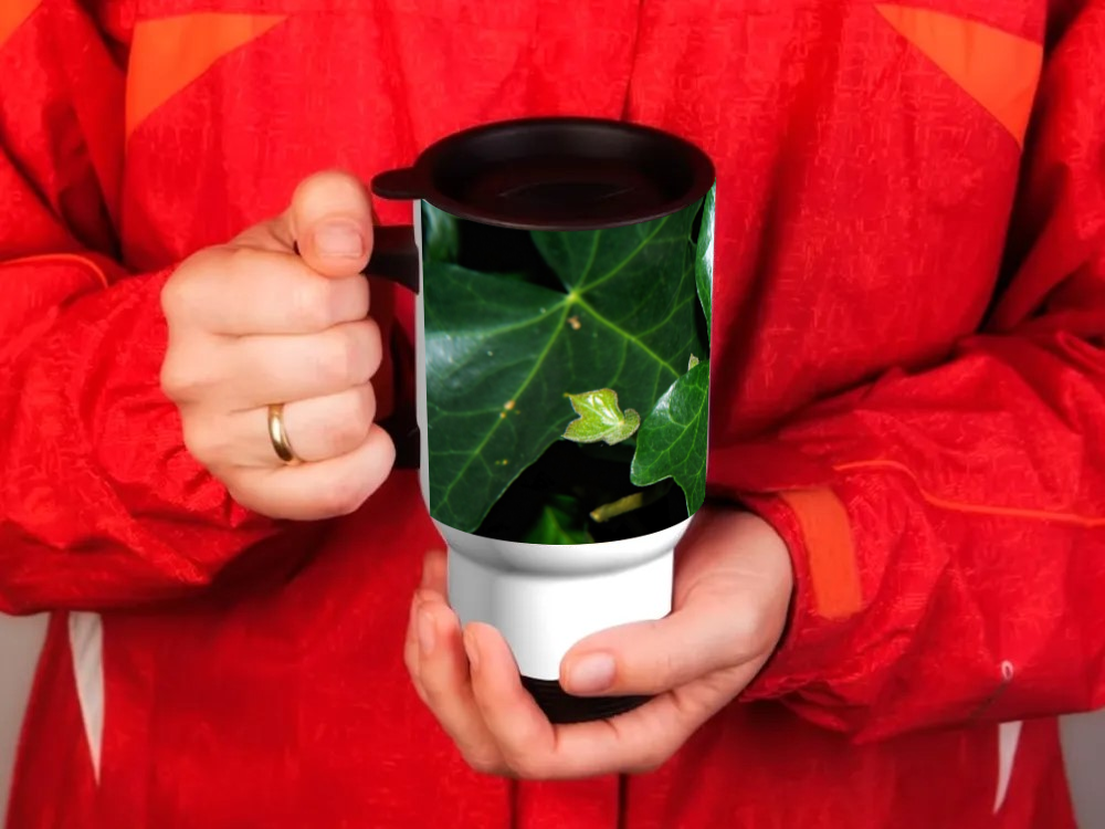 Тремокружка для авто с принтом "Плющ, плющ листьев, лист" 0.5 л.