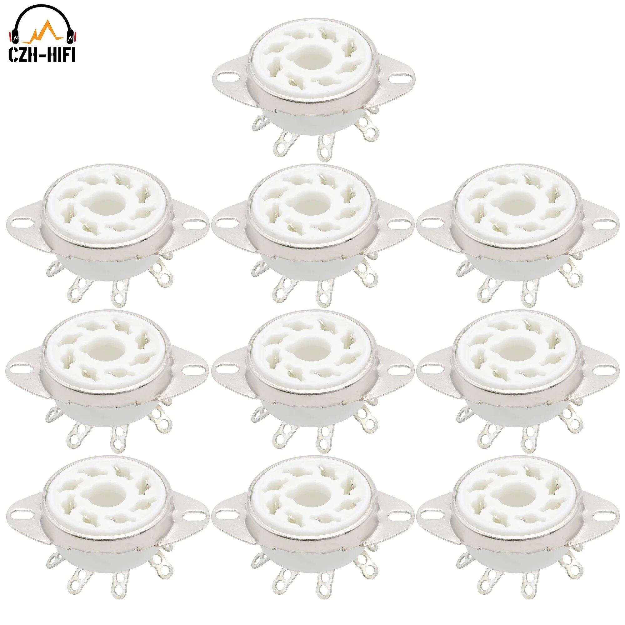 Восьмиконтактный керамический трубчатый патрон 10ocs 8pin K8A Базовый Электронный Разъем питания лампы для KT88 EL34 5881 6SN7 6V6 6l6 аудио усилитель DIY