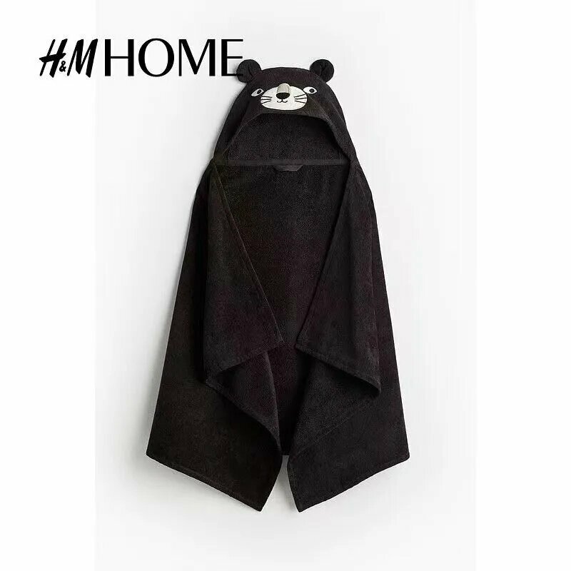 H&M Полотенце для ванной, Искусственные материалы, 70x130 см, черный, 1 шт.