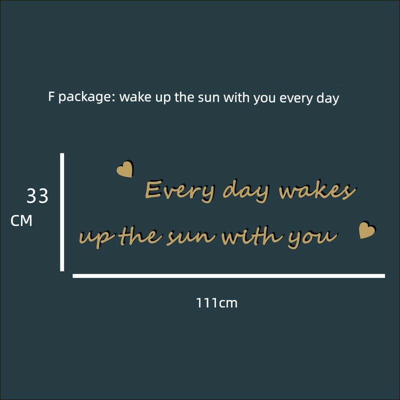 3D-наклейка с буквами 'Wake Up with the Sun Every Day' Большой размер для спальни и декора за телевизором