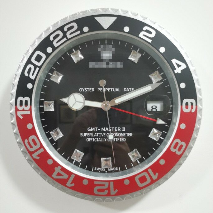 14inch Настенные часы Rolex Submariner с металлическим корпусом и увеличительным стеклом GMT, подходящие для залов в