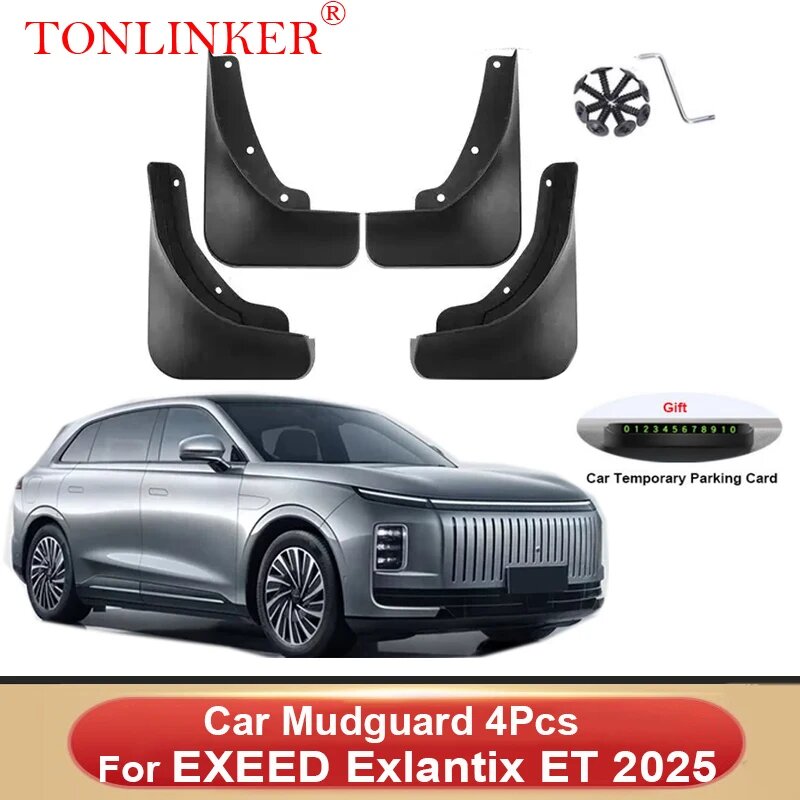 Автомобильное крыло TONLINKER для EXEED Exlantix ET 2025 внедорожника, брызговики, переднее и заднее крыло, брызговики, 4 шт, аксессуары