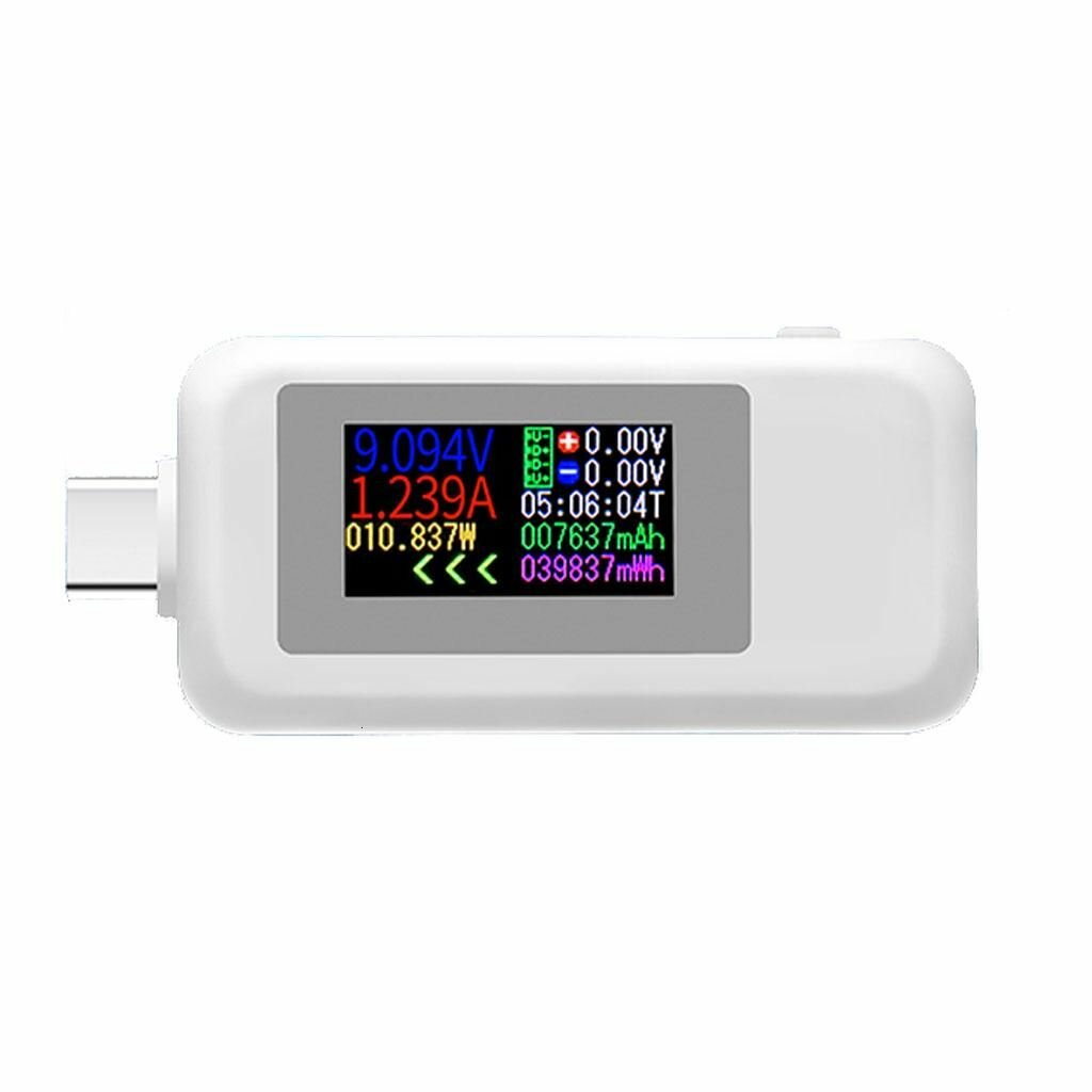 Мультиметр KWS-1902C USB Type-C 4-30 В 0-5 А, Белый