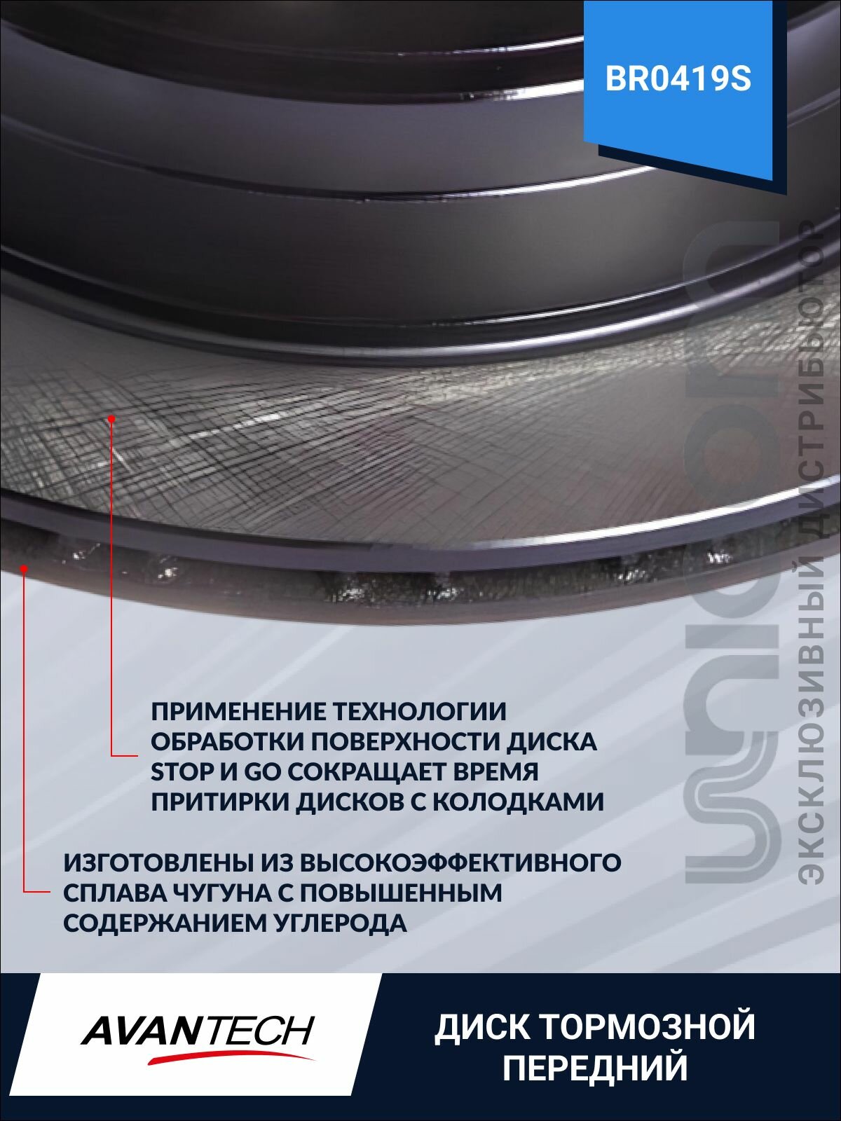 Тормозные диски передние Haval Dargo / F7 New 4WD / H7 / 3501112XGW01A; AVANTECH BR0419S — фото 1