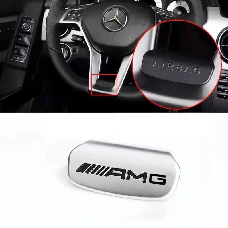 Наклейки-эмблемы на рулевое колесо для интерьера Mercedes Benz AMG W206 W204 W205 W212 W213 W221 W222 W223 W251 W464 GLE