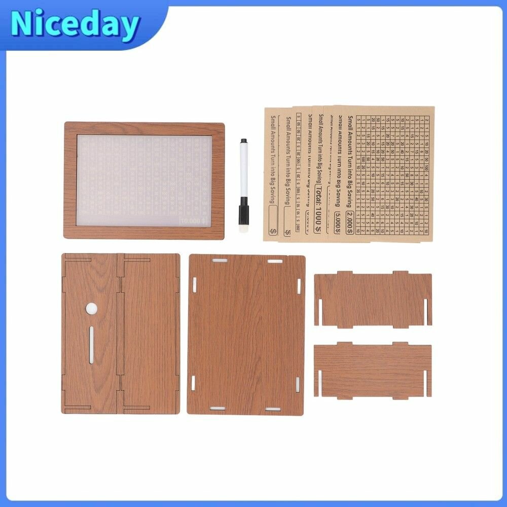 Деревянная копилка со счетчиком и 8 стикерами