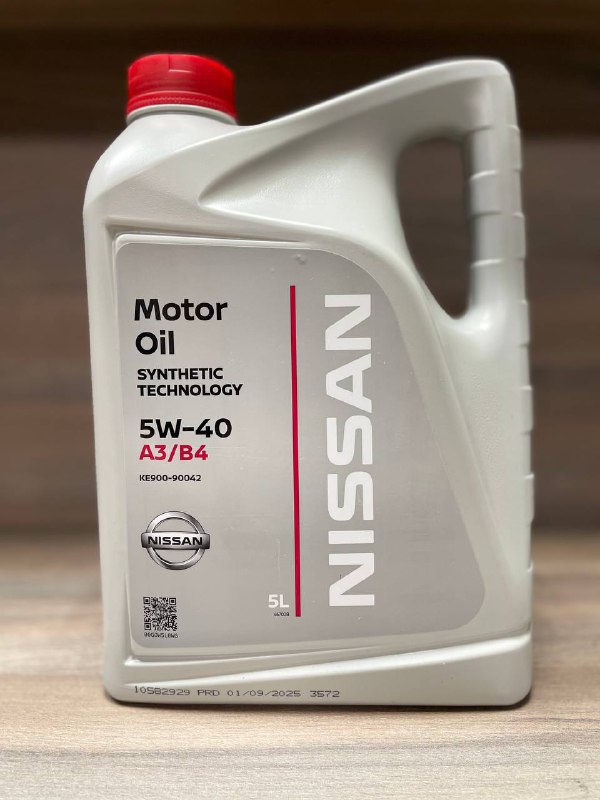 Синтетическое моторное масло Nissan 5W-40 A3/B4, 5 литров, 1 штука