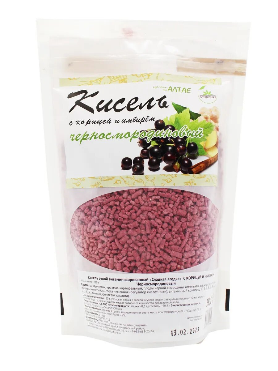 Кисель имбирный с корицей и черной смородиной Алтайфлора дой