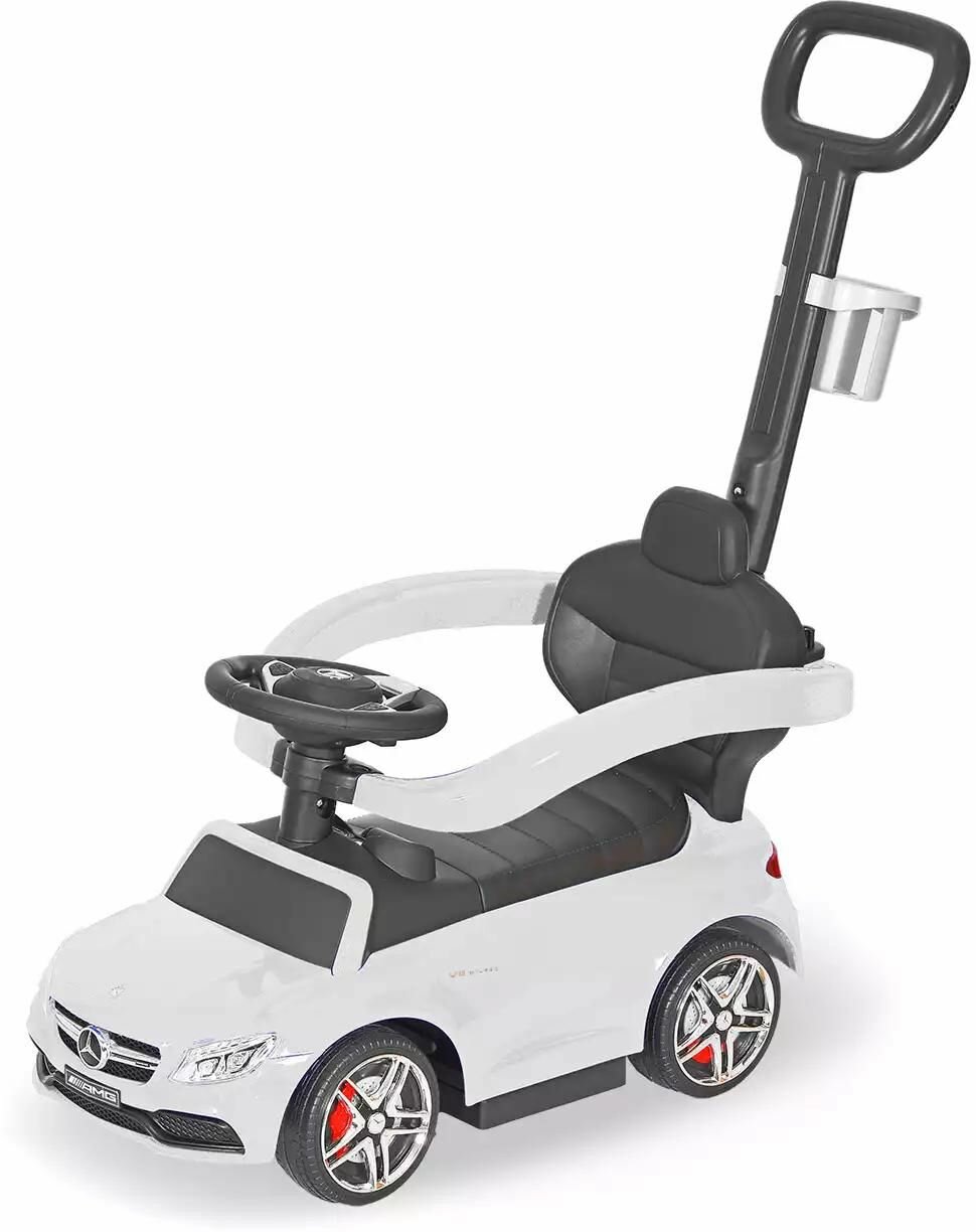 Машина-каталка Prince Toys PT668/639 "Mercedes-Benz" с ручкой, белая, звук