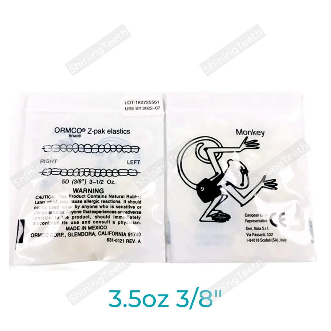 ORMCO Zoo Park ортодонтические резинки 5000 шт, прозрачно-желтые Monkey-1box