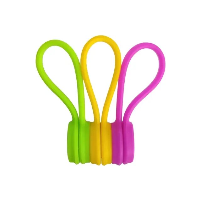 Магнитные кабельные стяжки Silicone Multicolor C