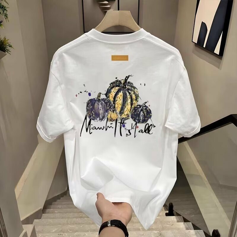 Rong Футболка мужская Хлопок Высококачественная летняя спортивная ткань, Размер_5XL