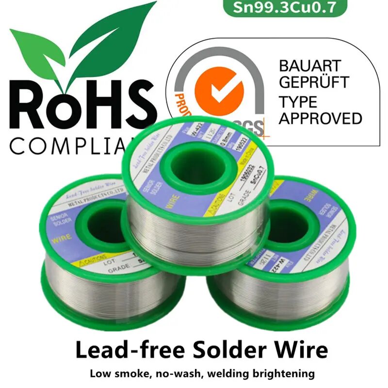 Бессвинцовая оловянная проволока для пайки Sn99.3/Cu0.7 0,8-1,0 мм 100g, 1mm