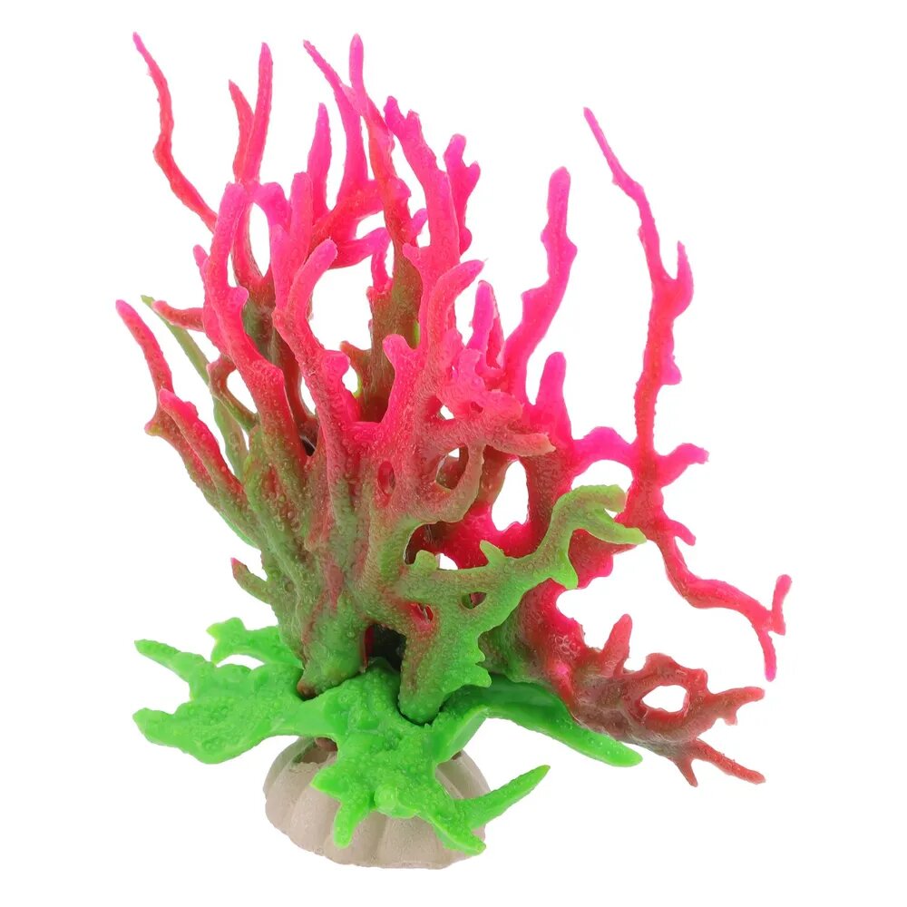 Декоративный коралл из смолы розового цвета для аквариумного ландшафта