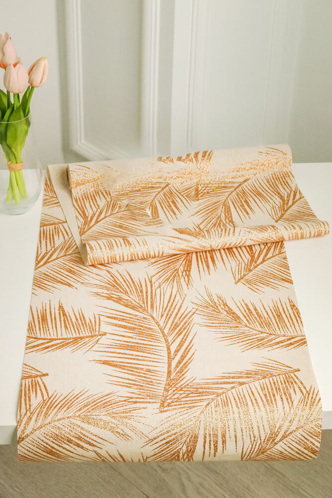 Ткань для декорирования роскошные перья, бежевая, 35x200 см, Kaemingk 611587-1