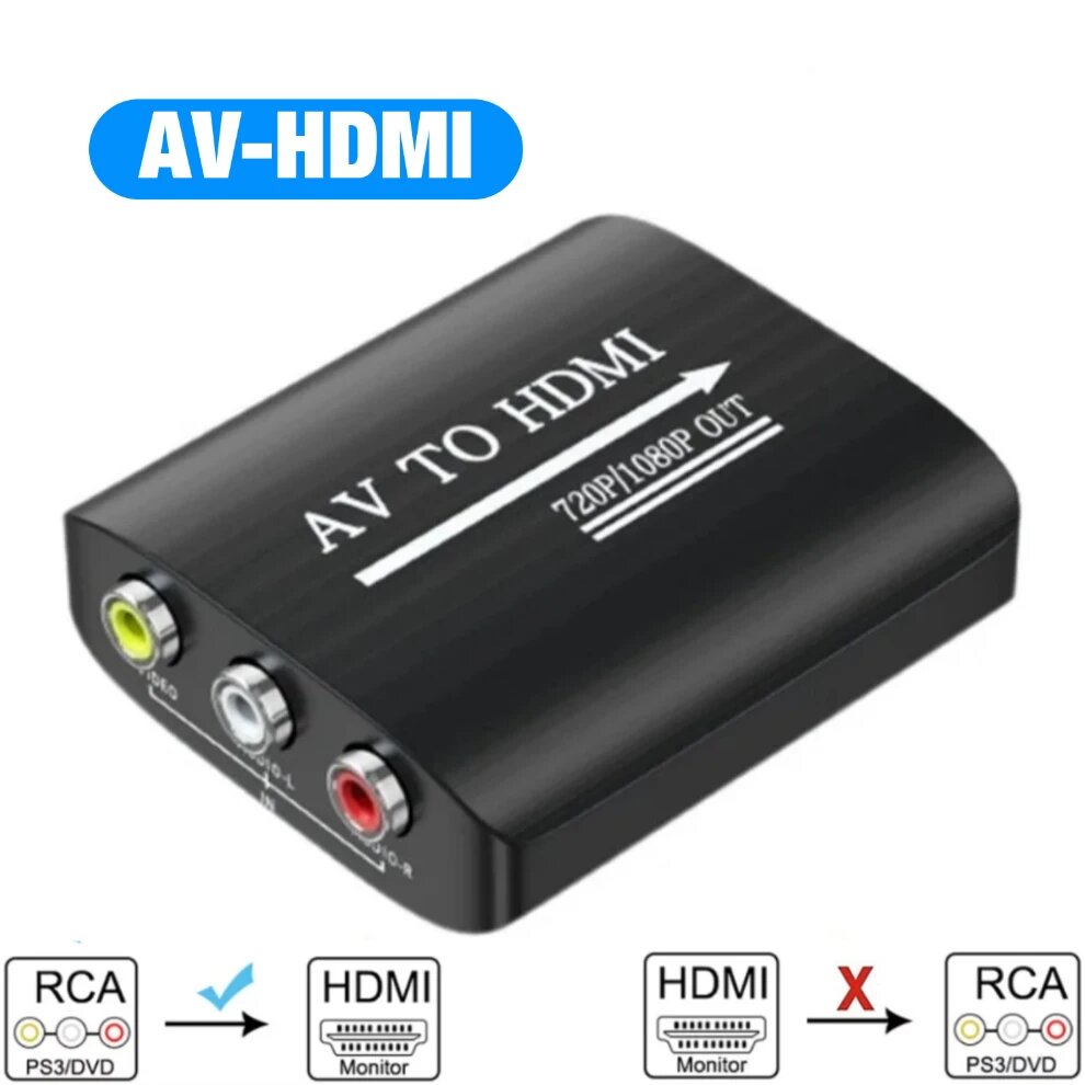 LccKaa HDMI в AV конвертер AV to HDMI Black