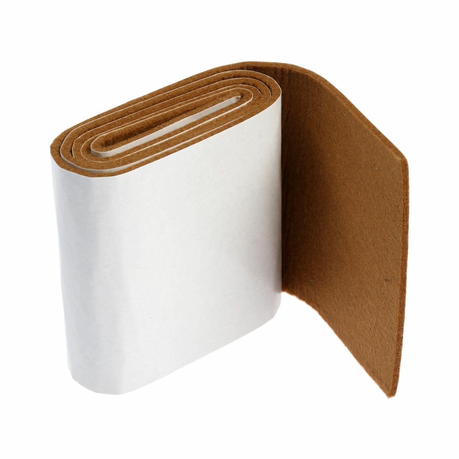 Самоклеящиеся подпятники для мебели 100 х 10 х 0.3 см, фетр, коричневые, 1 шт.