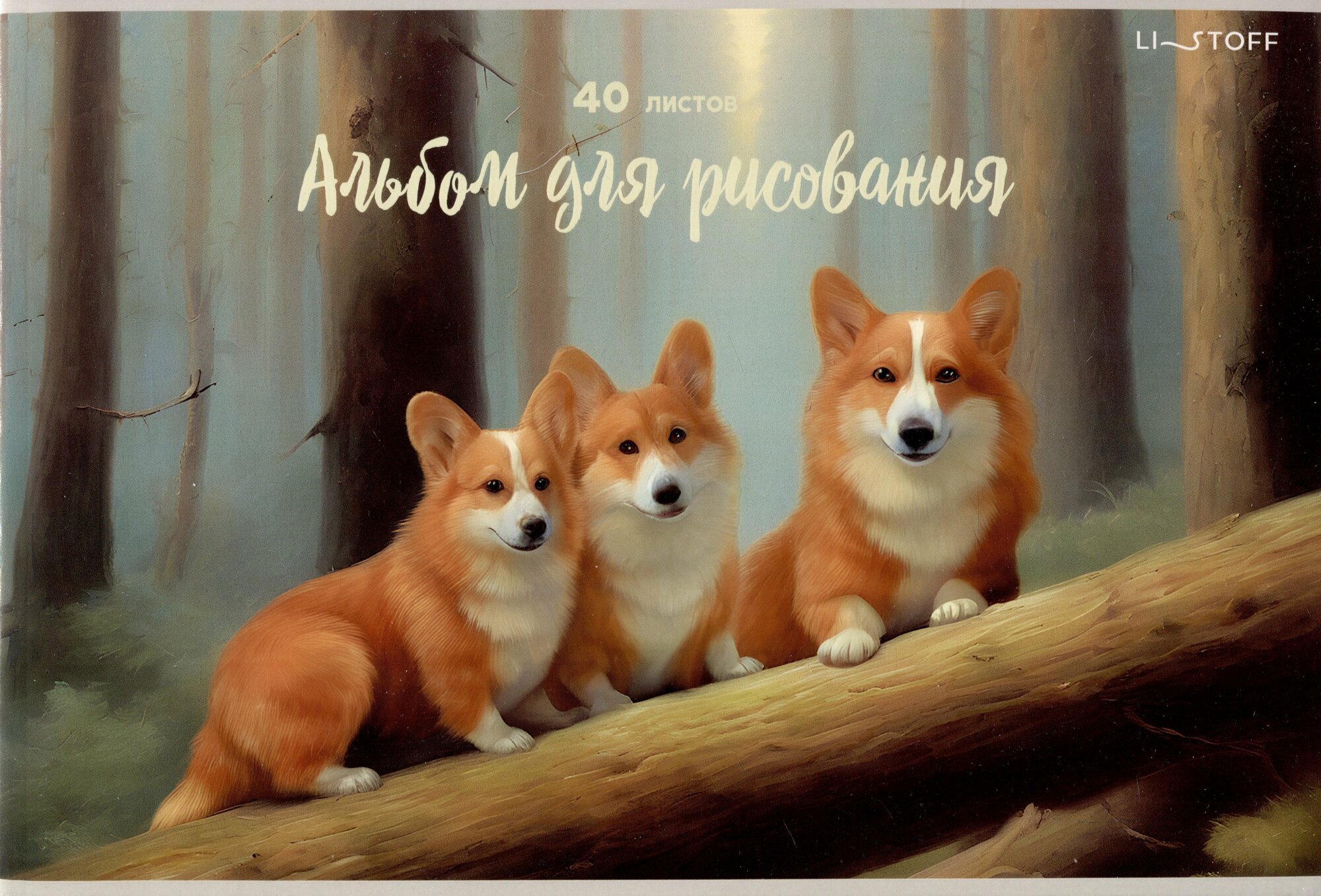 Альбом для рисования «Утро в сосновом бору» Listoff А4, 40 листов, скрепка