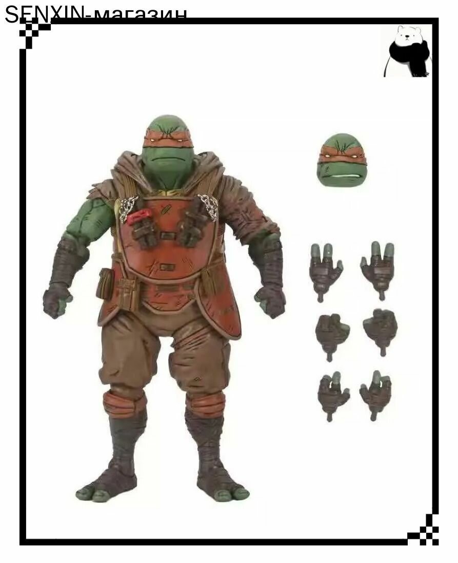 Коллекционная Фигурка МикеланджелоЧерепашки-ниндзя NECA 54373 Teenage Mutant Ninja Turtles: The Last Ronin MICHELANGELO 18 CM
