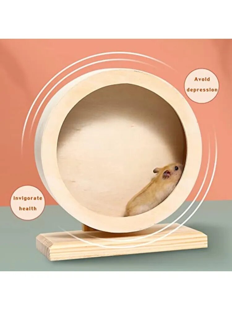 Стильное деревянное колесо для хомяка с декором