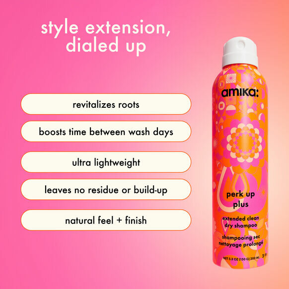 Amika Сухой шампунь для волос Perk Up Plus Extended Clean Dry Shampoo, 208 мл