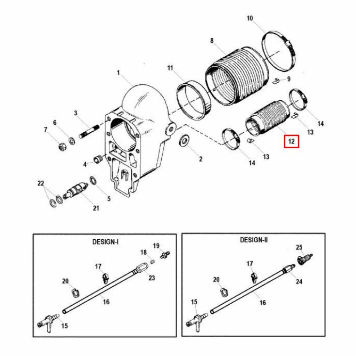 Гофра выхлопа Mercruiser Alpha/Bravo (Omax) ОЕМ номер:78458A1-TW