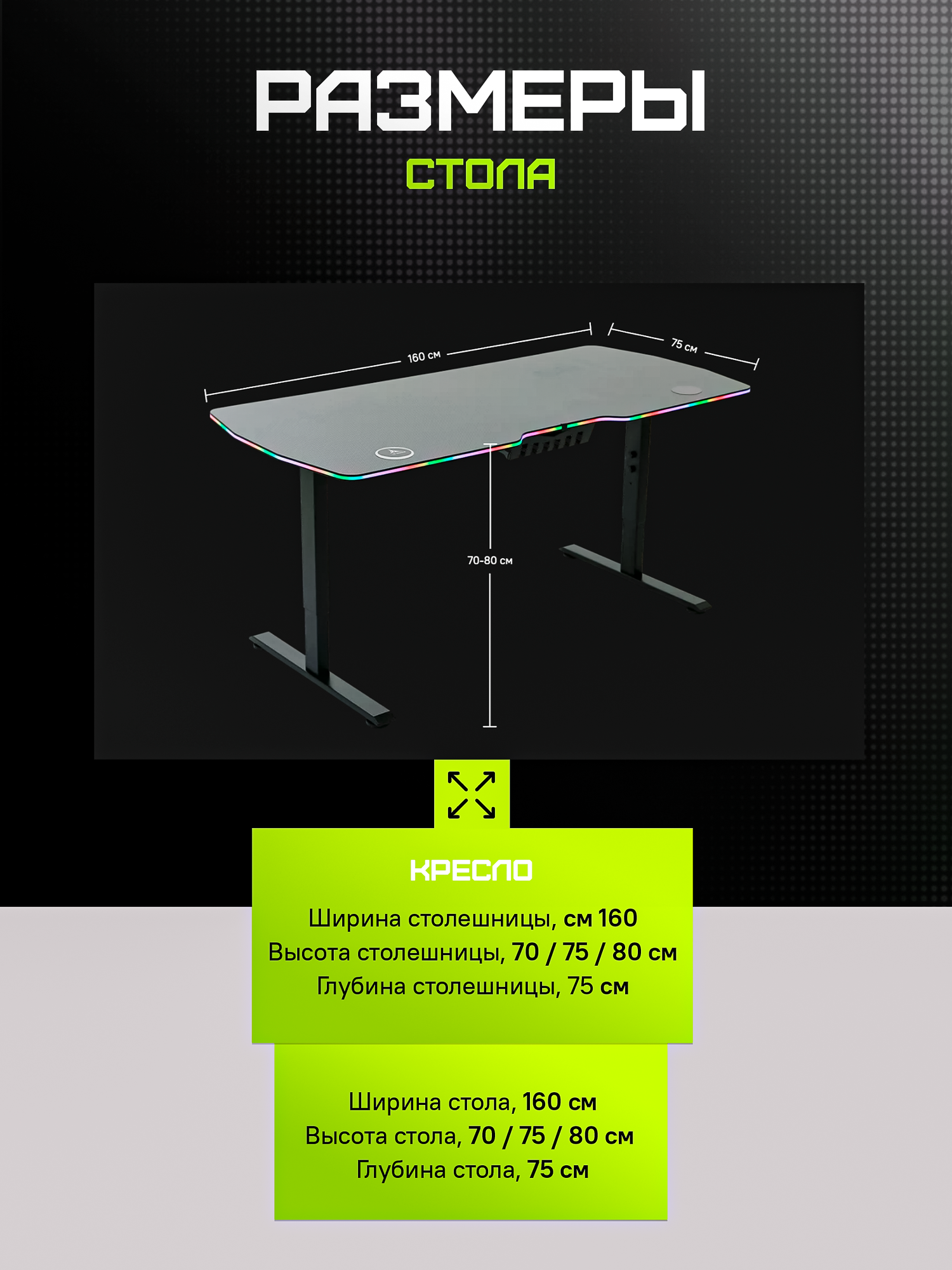 Игровой компьютерный стол ZONE 51 PLATFORM PRO 160, Black, черный, регулировка высоты — фото 1