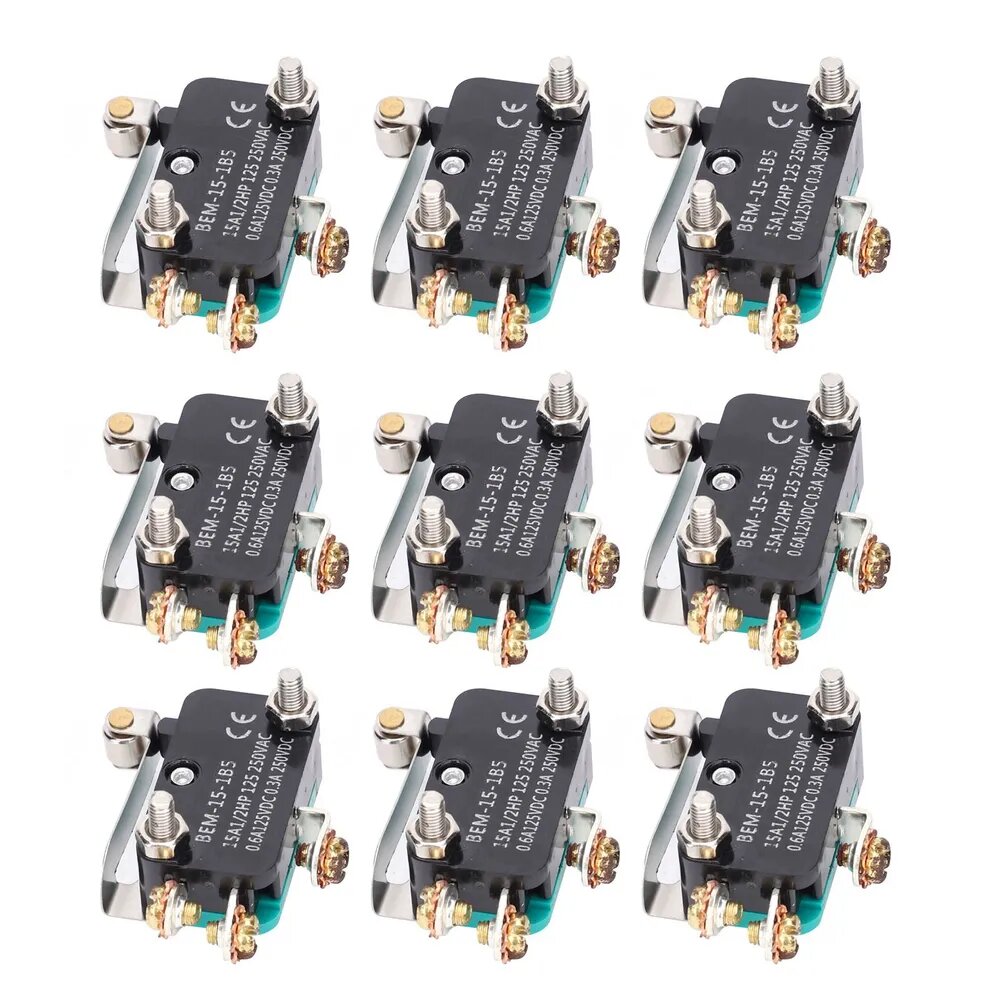Микропереключатель BEM-15-1B5 15A 1/2HP 125 250VAC 0.6A 125VDC 0.3A 250VDC Черный пластик
