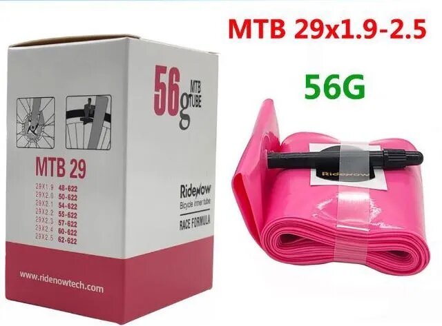 Велокамера RideNow MTB/Ebike 29 дюймов 622/1.9-2.5 черная для велосипеда с ниппелем Schrader — фото 1