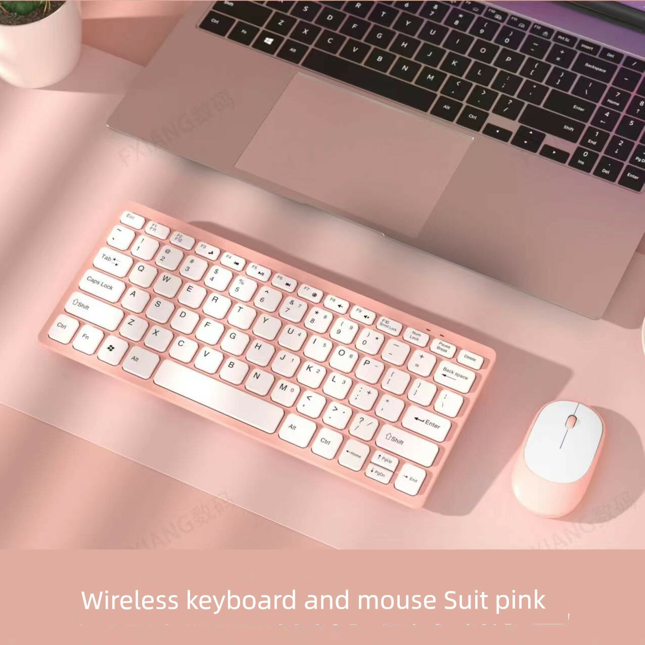 Беспроводной комплект клавиатуры и мыши, тонкая и легкая мини-клавиатура, для настольного компьютера, ноутбука,