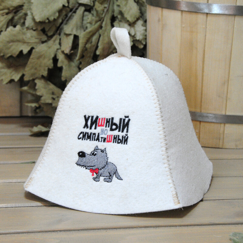 Шапка для бани Банные Традиции Хишный, но симпатишный, белый