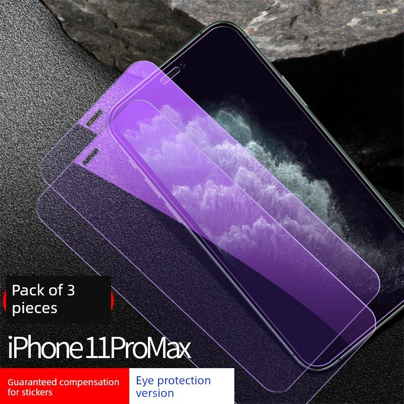 Защитное стекло 9D для iPhone 11 Pro Max с защитой от синего света, полное покрытие экрана, набор из 3 штук