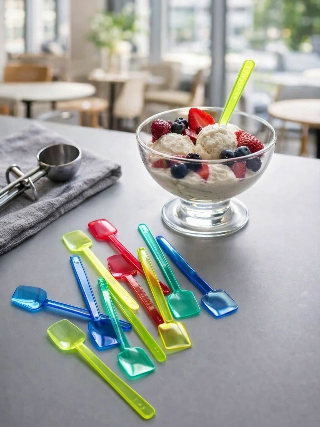 Палочки, лопатки пластик для мороженного, разноцветные 500шт. Garcia de Pou Испания.