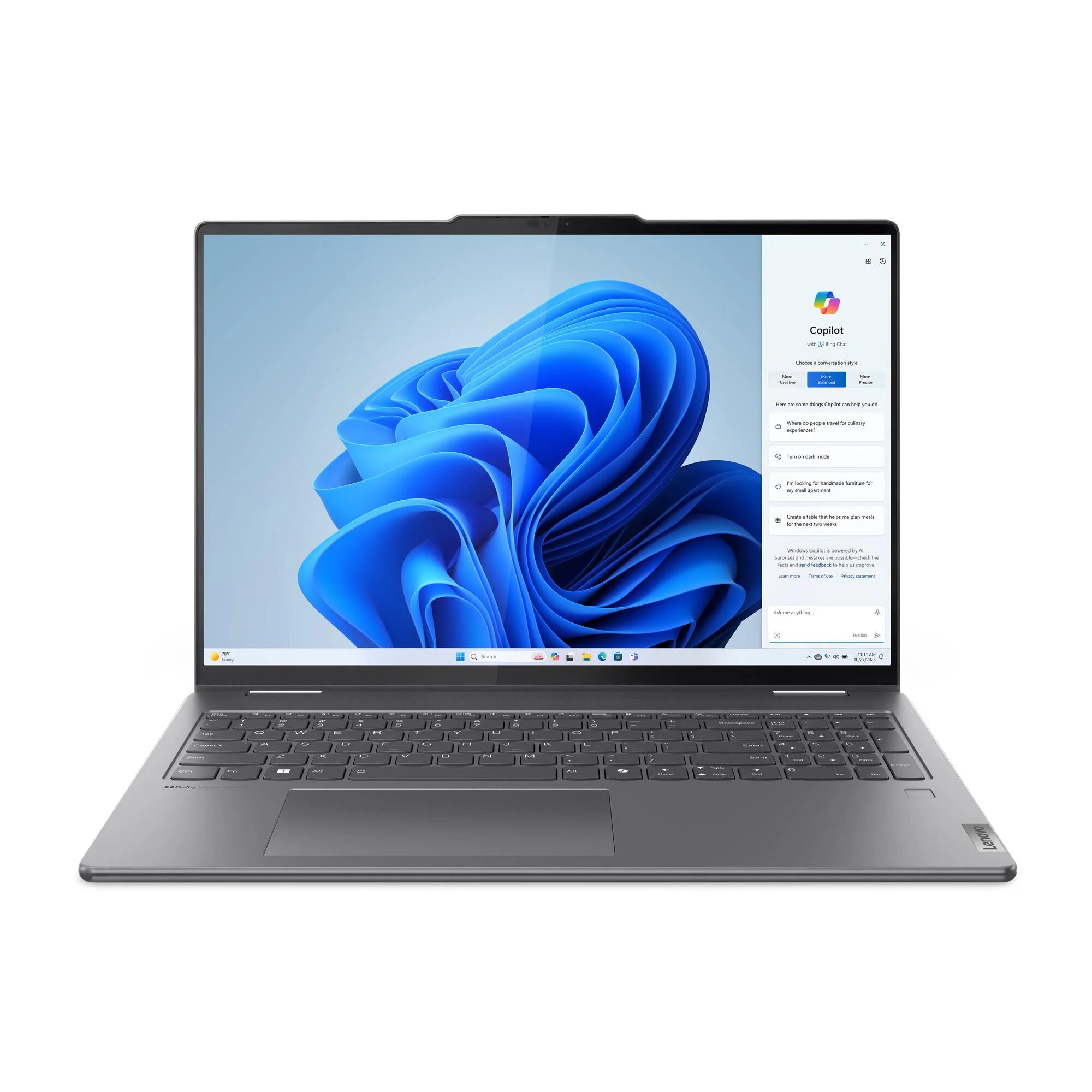 Ноутбук Lenovo Yoga 7 16AHP9 (83DL0002US) Intel Core Ultra 7 155U 16 Gb \ 512 Gb SSD \ Intel Graphics \ Win11\сенсорный